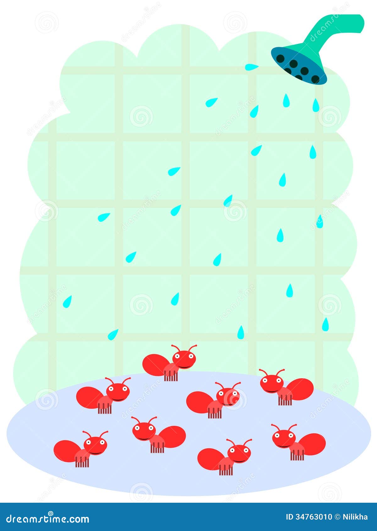 Ants can shower stock illustration. Illustration of humor - 34763010