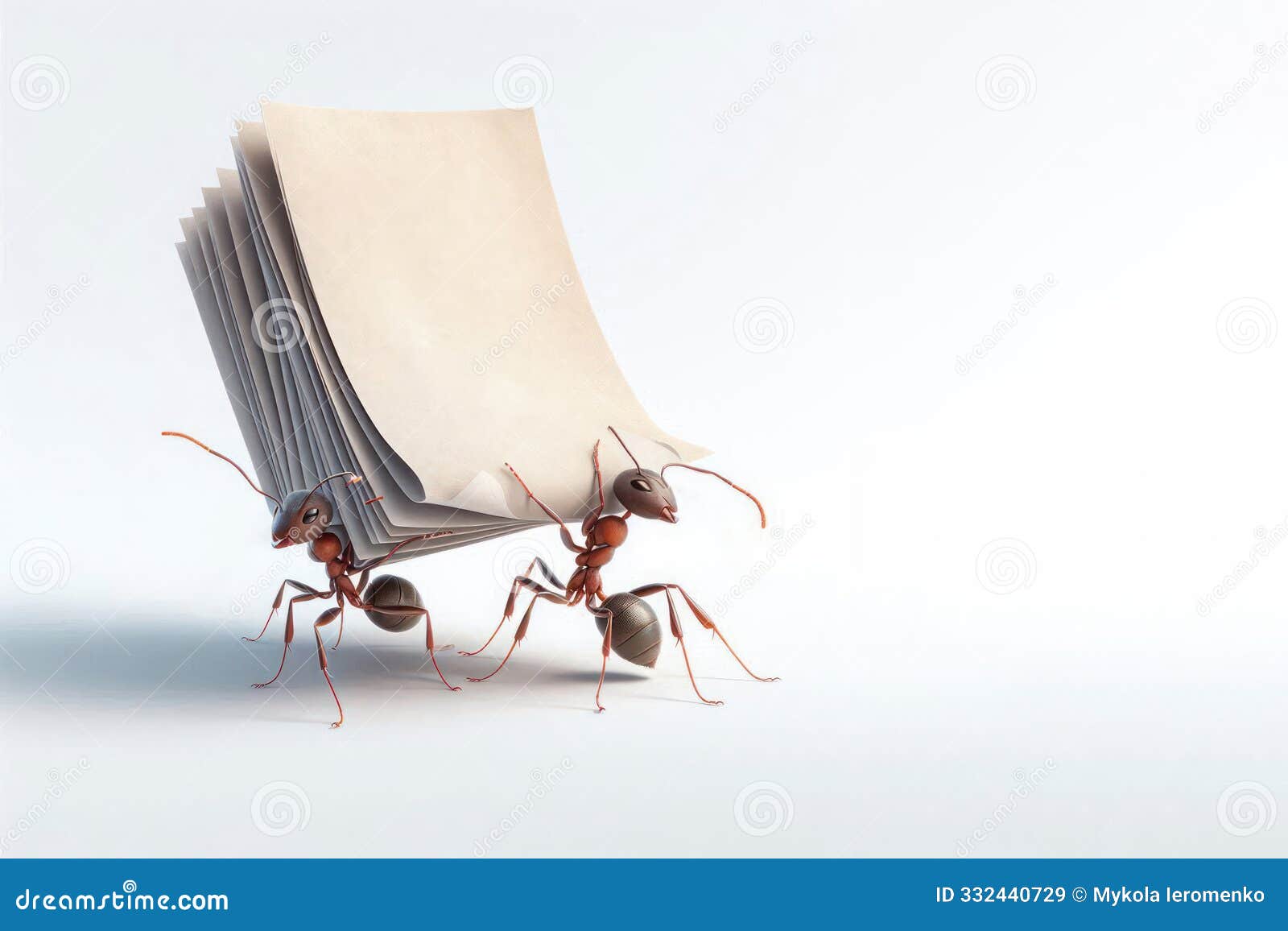 Ants Carry a Stack of Papers. Space for Text. Stock Illustration ...