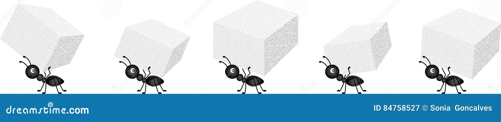 Ant Carrying Sugar Cube Vector Illustration | CartoonDealer.com #35667946