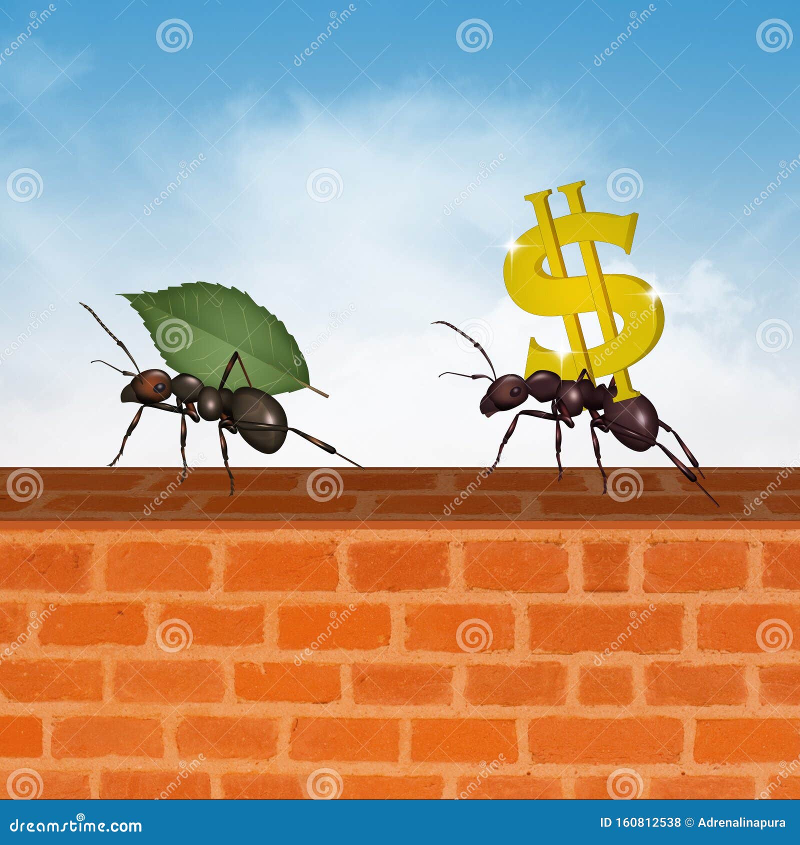 Ants and the Concept of Success Stock Illustration - Illustration of ...