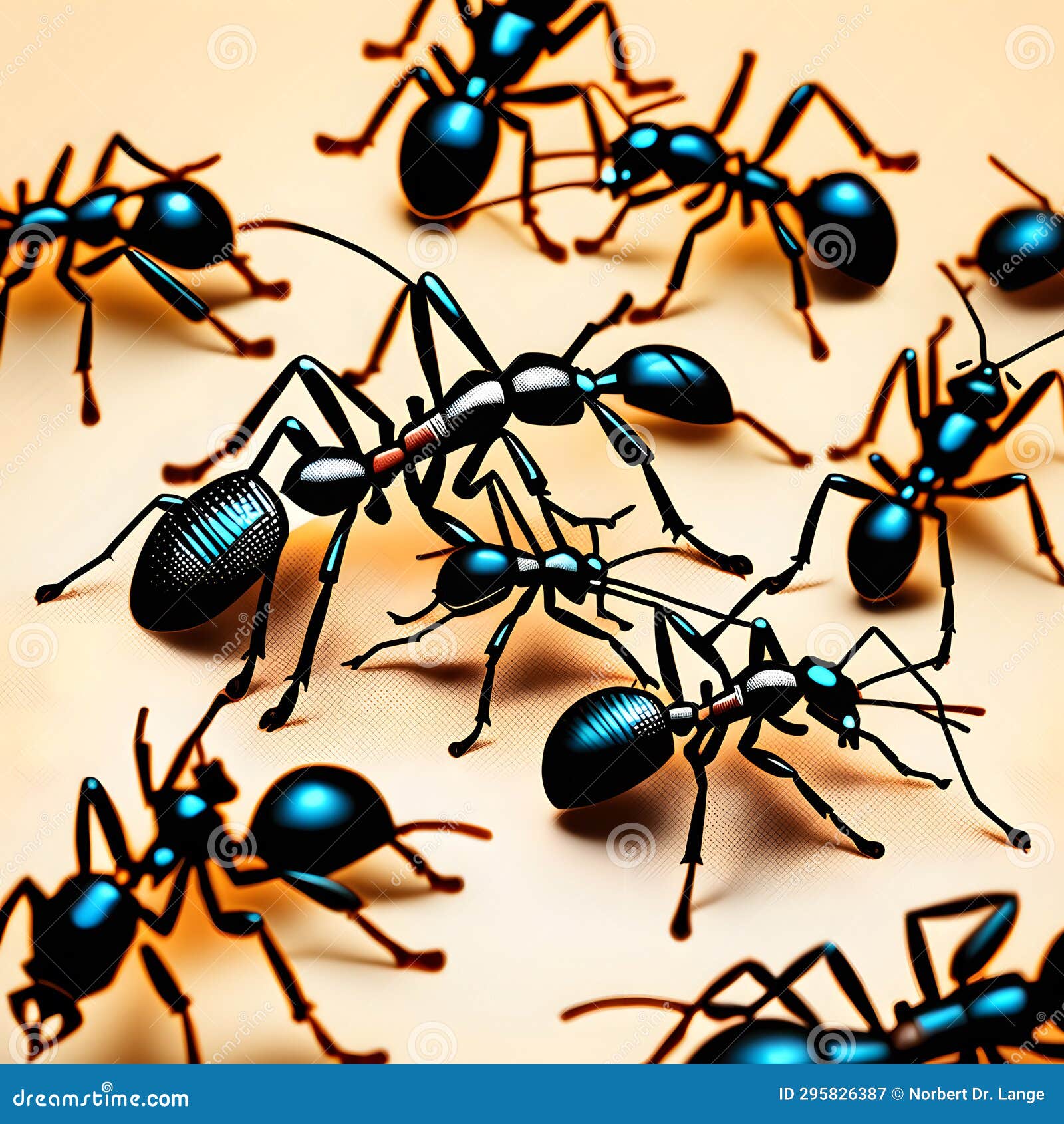 Ants in Forest, AI-Generatet Stock Illustration - Illustration of small ...