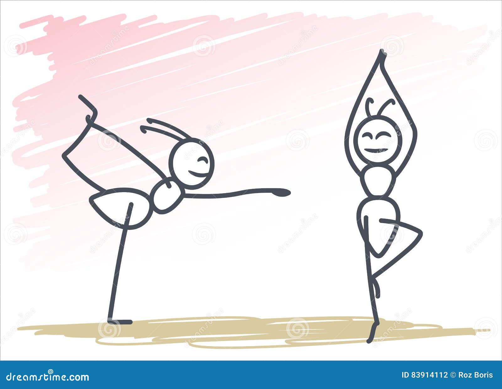 Ants doing yoga stock vector. Illustration of fuel, happiness - 83914112