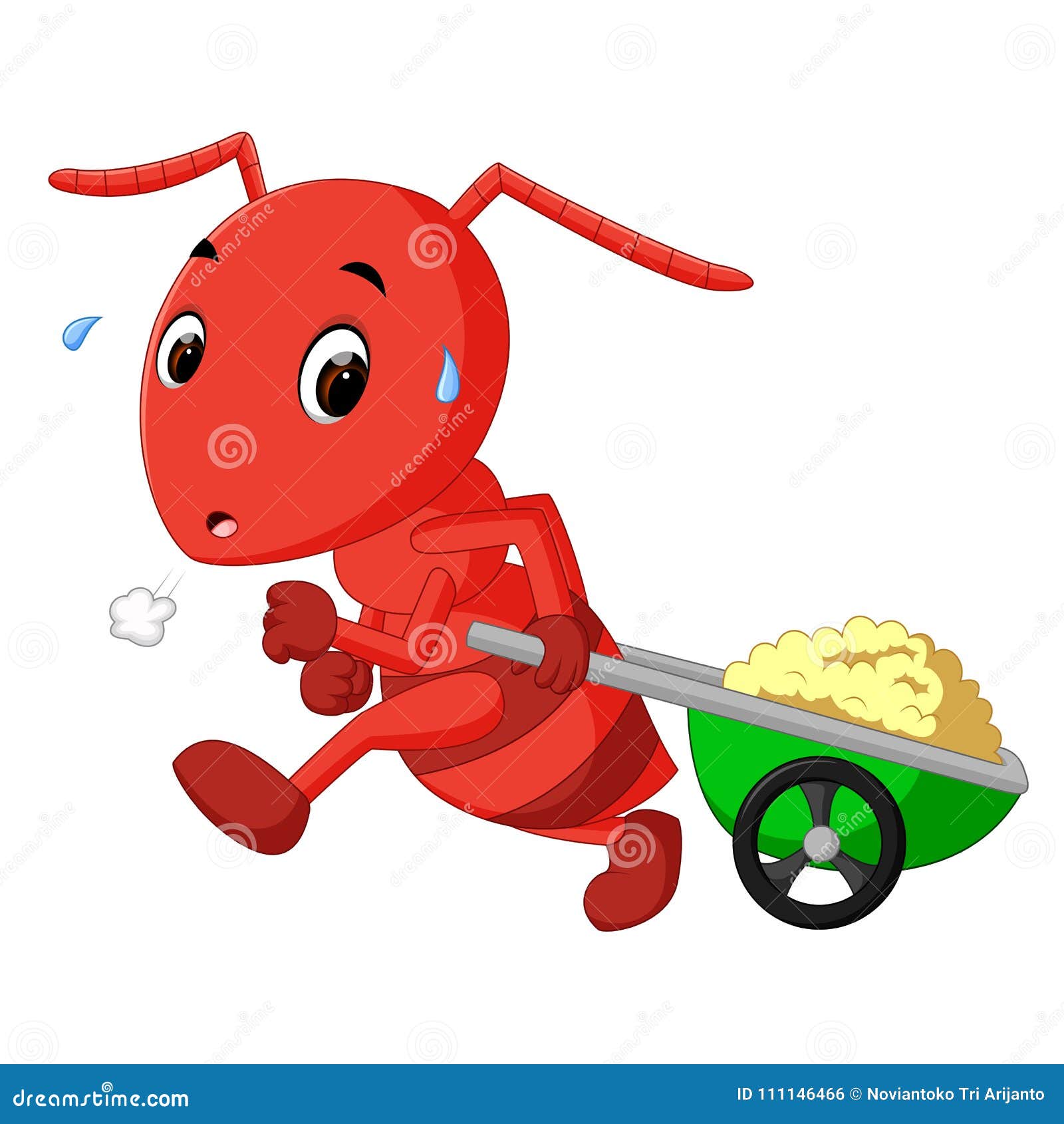 Ants dragging carts stock vector. Illustration of crawl - 111146466