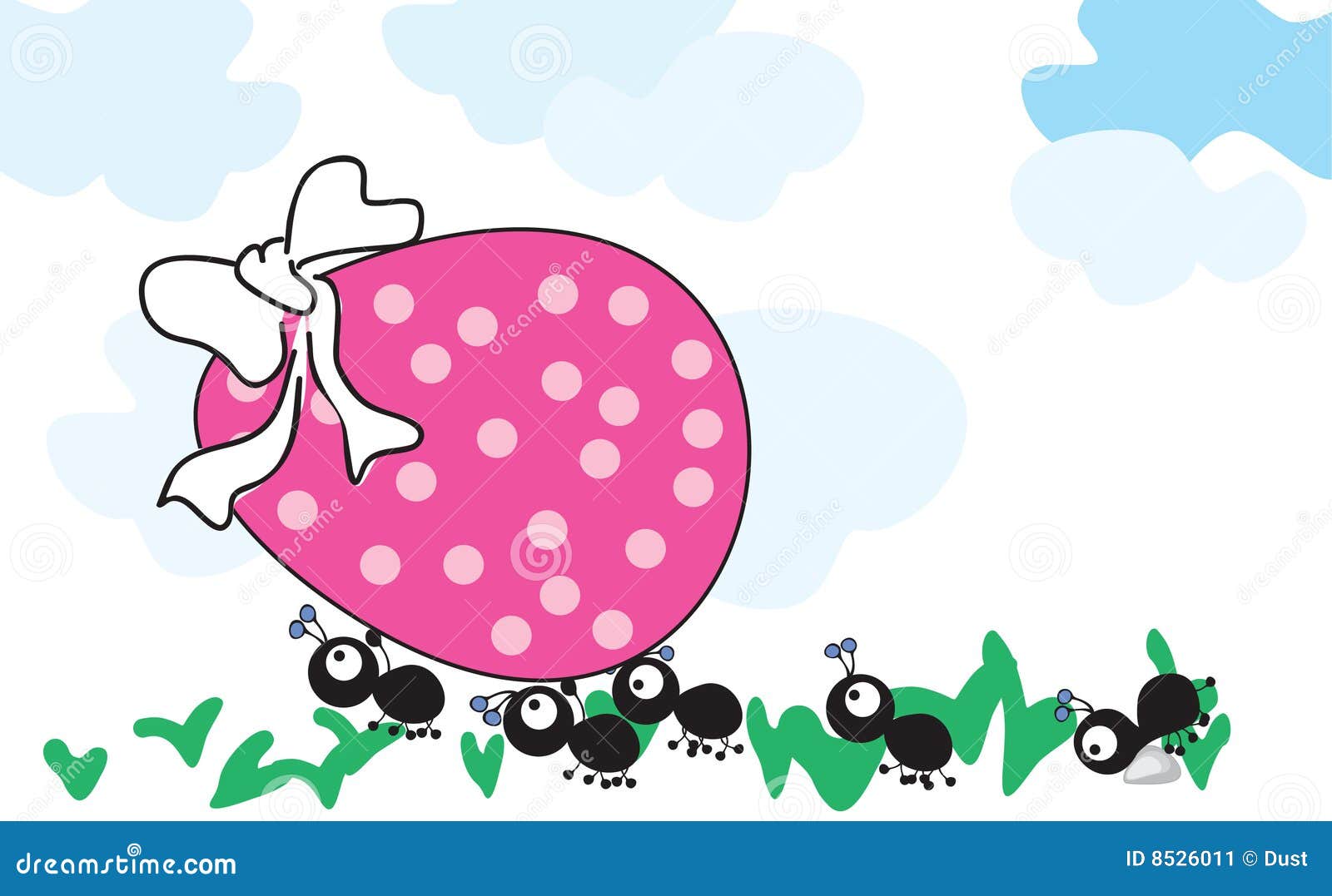 Ants with easter egg stock vector. Illustration of clumsy - 8526011