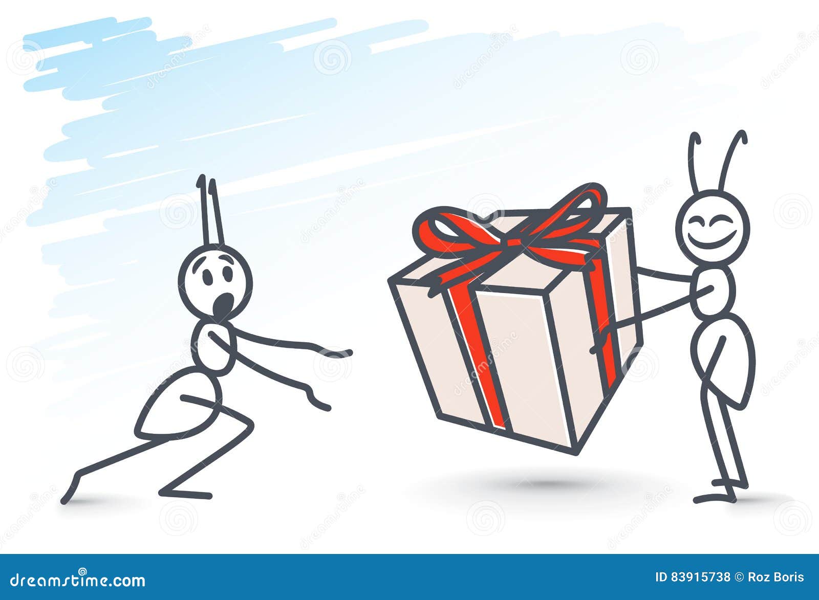 Ants and gift box stock vector. Illustration of graphic - 83915738