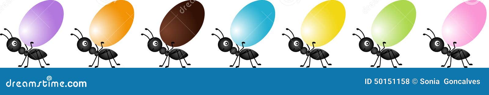 Ants on the March To Deliver Easter Eggs Stock Vector - Illustration of ...