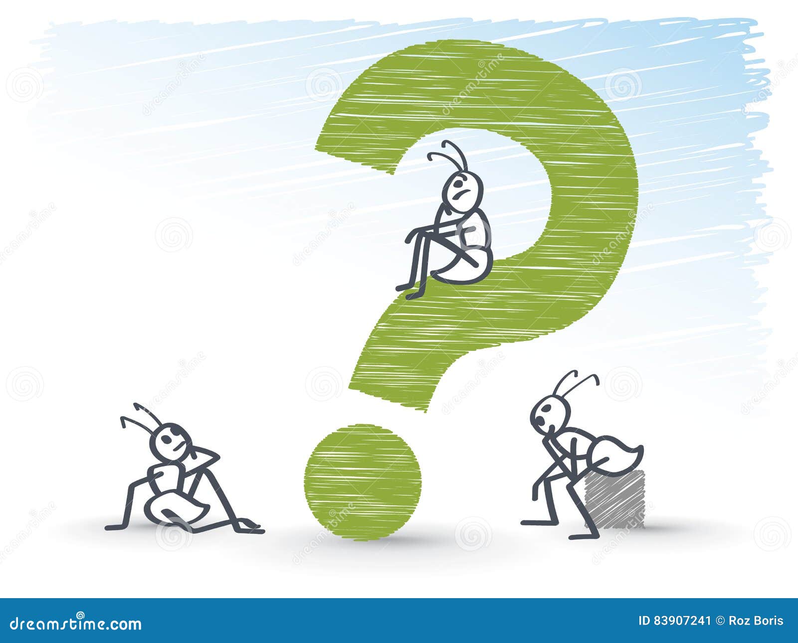 Ants And Question Mark Cartoon Vector | CartoonDealer.com #83907241