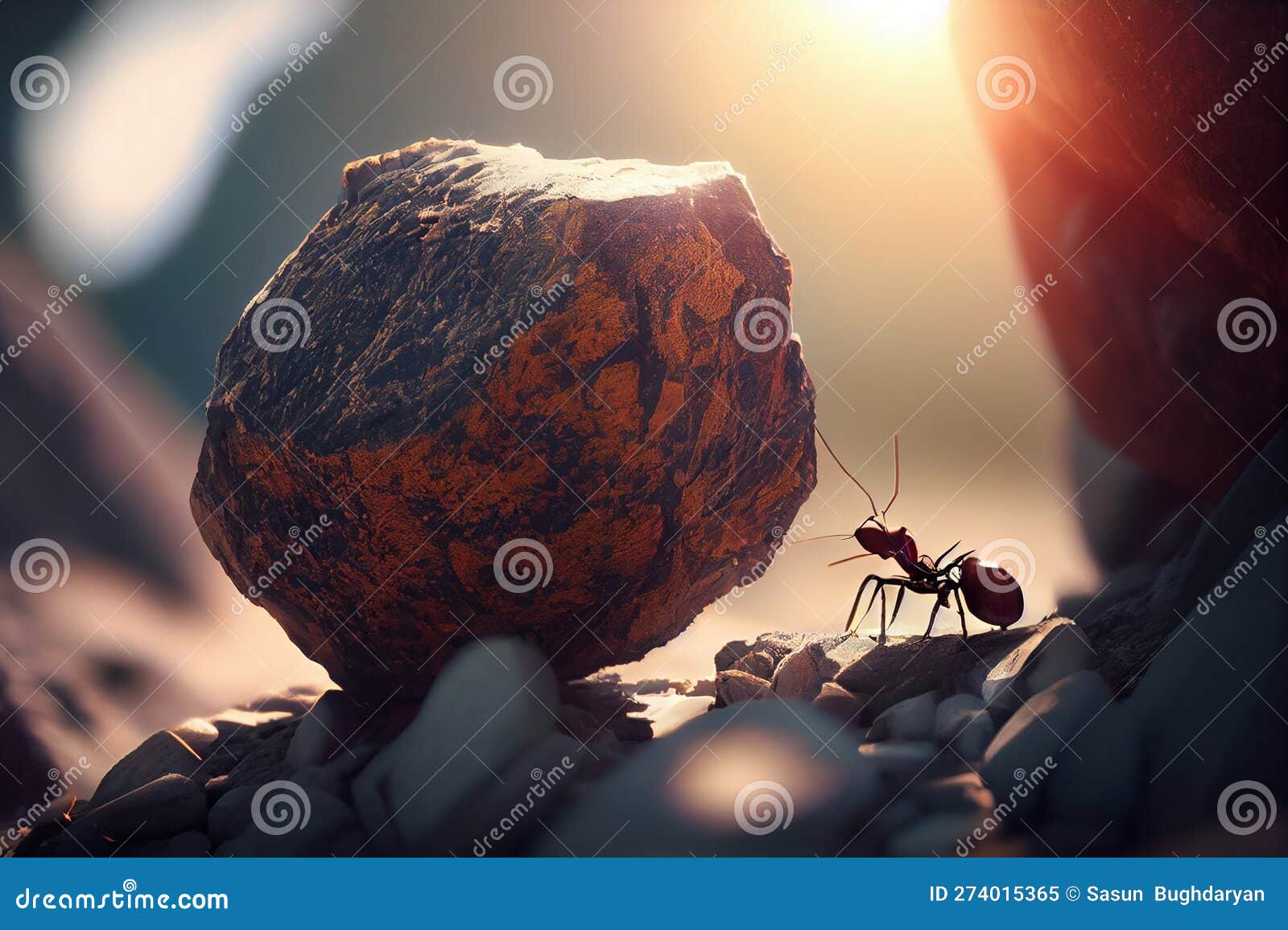 Ants on the Rocks. Macro Shot. Shallow Depth of Field.generative Ai ...