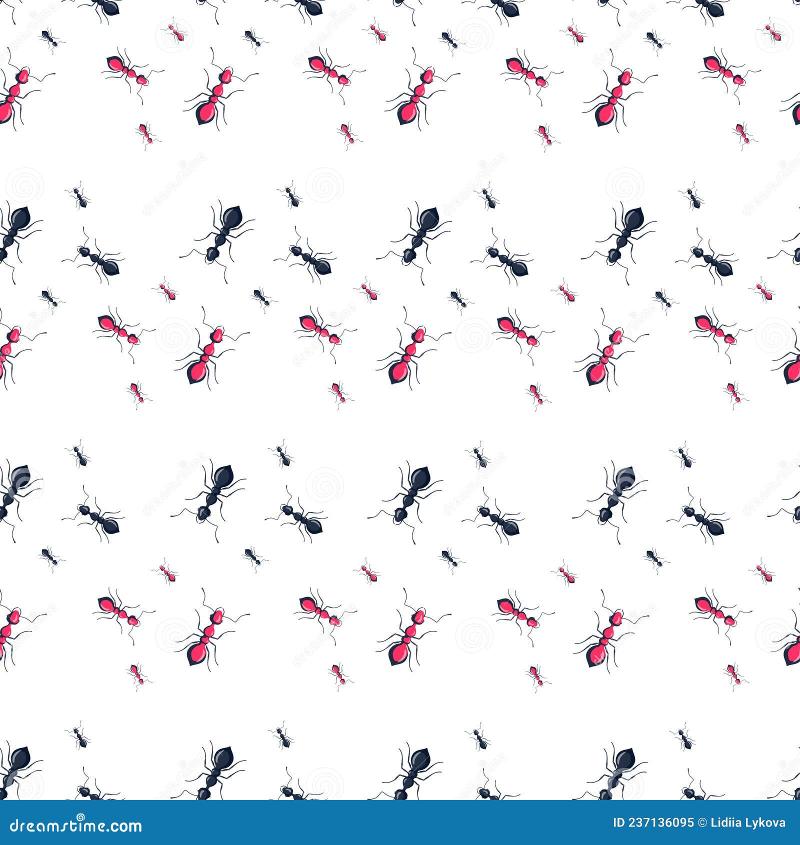 Ants Seamless Pattern. Insects on Colorful Background Stock Vector ...