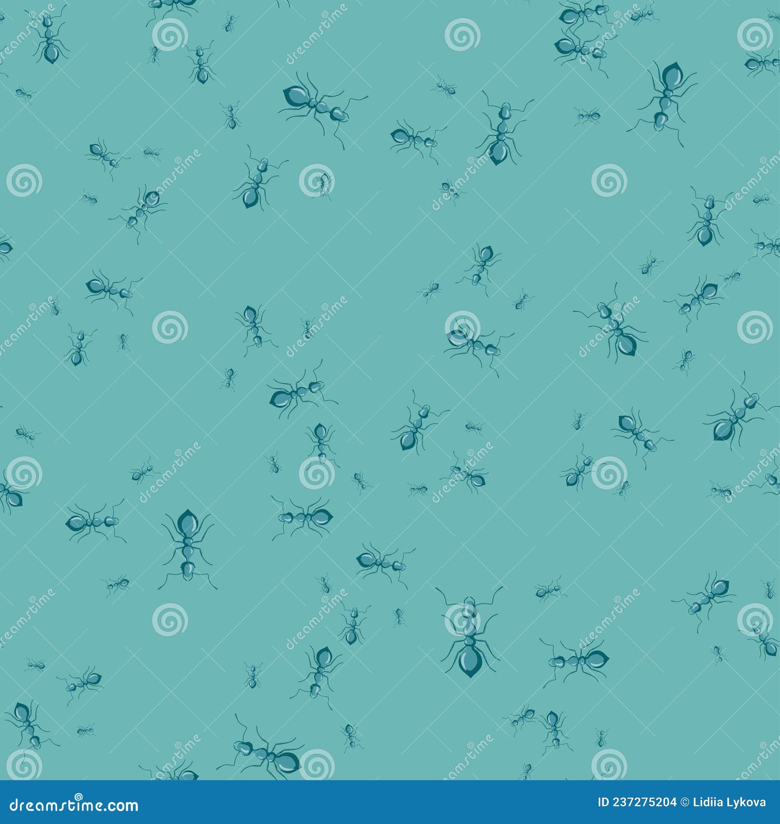 Ants Seamless Pattern. Insects on Colorful Background Stock Vector ...