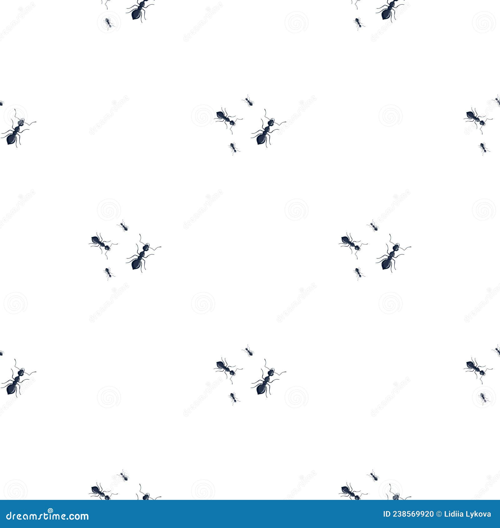 Ants Seamless Pattern. Insects on Colorful Background Stock Vector ...