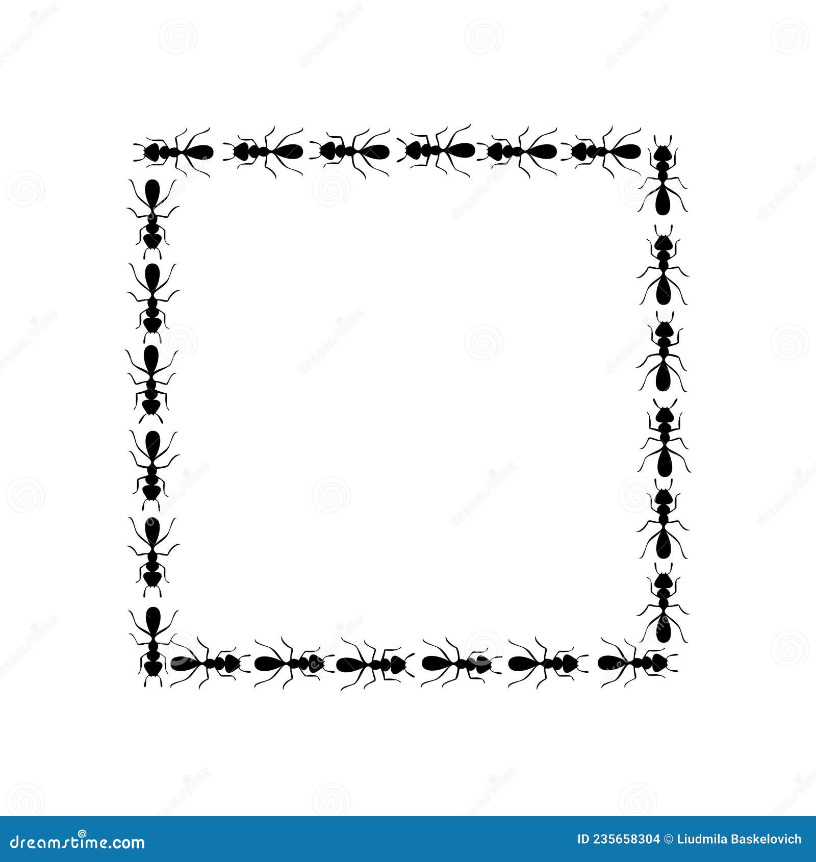 Red Ants Border / Frame Vector Illustration | CartoonDealer.com #6342528