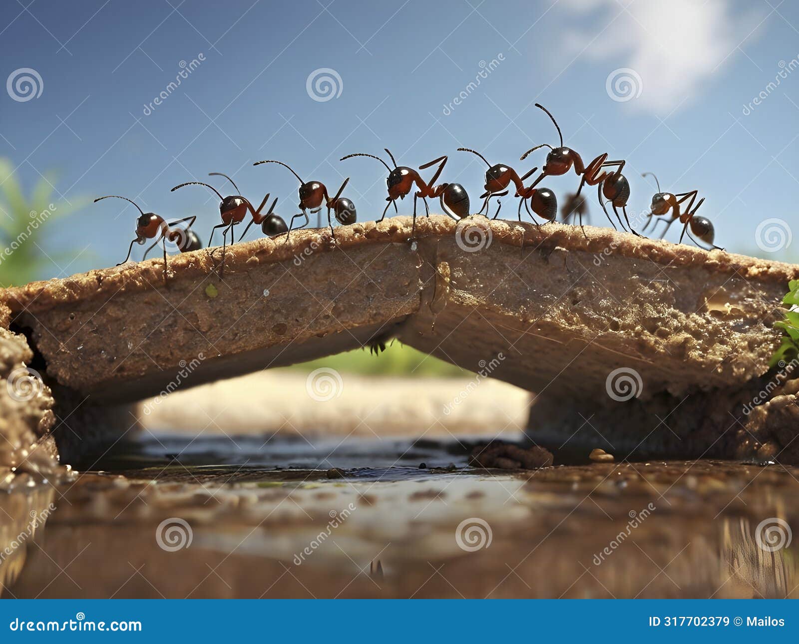 Ants Unite. Building Bridges with Teamwork. Stock Image - Image of ...