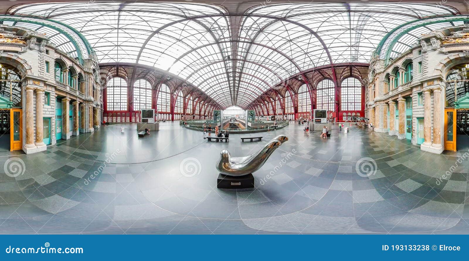 360 Degrees Panorama of Main Train Station. Equirectangular Projection ...