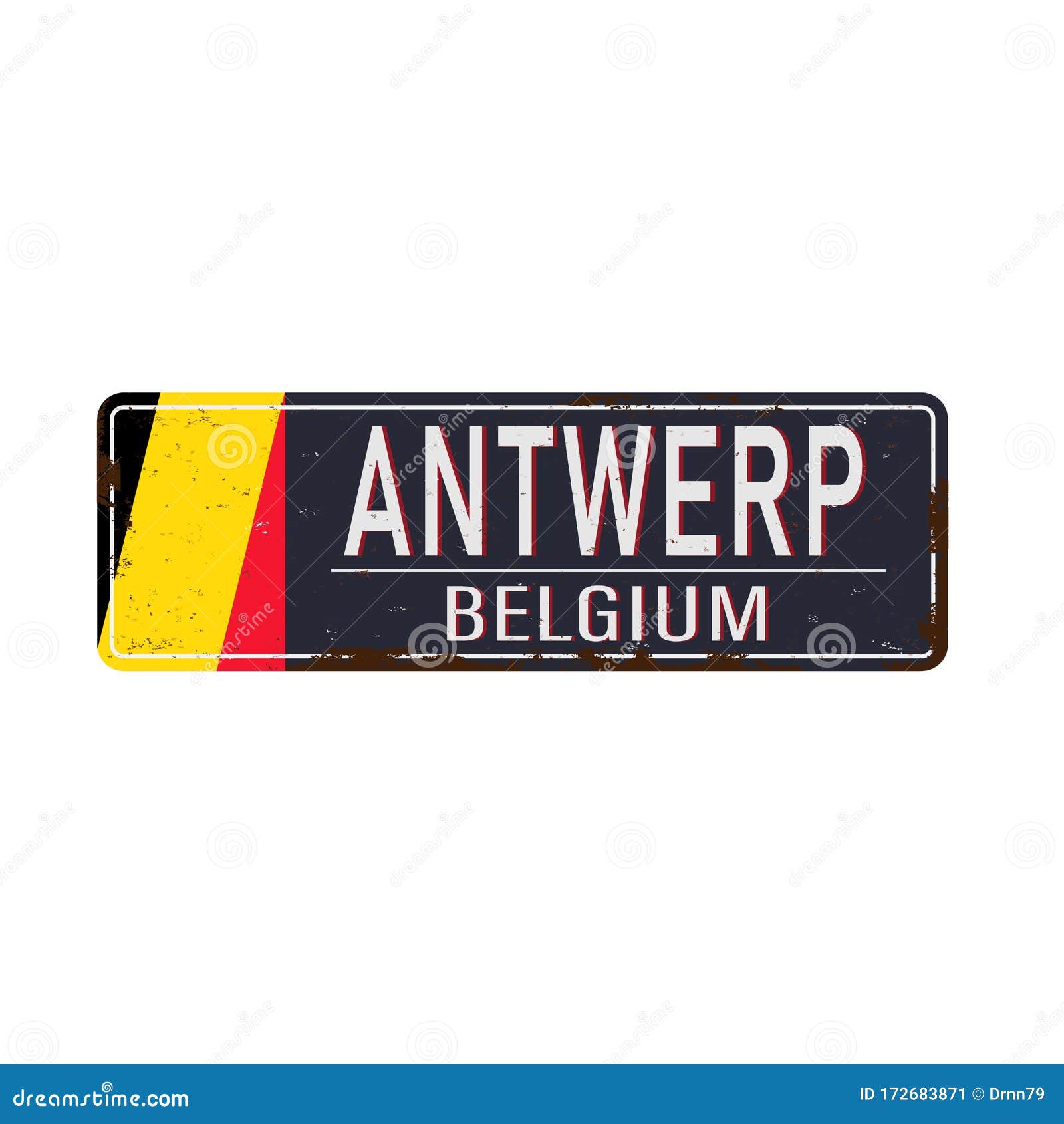 Antwerp, Belgium, Road Sign Vector Illustration, Road Table Stock ...