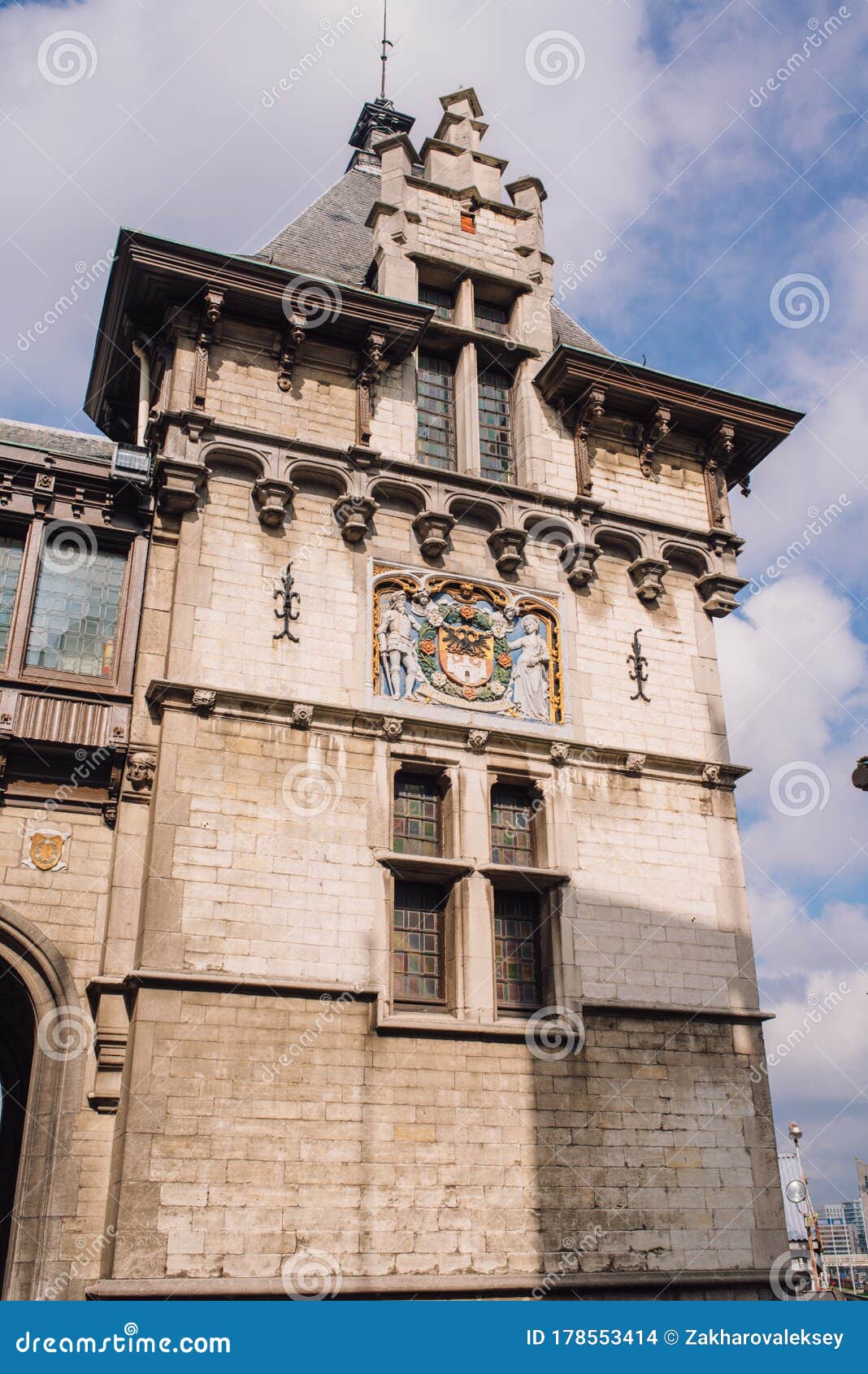 Antwerp Castle Het Steen on a Sunny Day Stock Photo - Image of monument ...