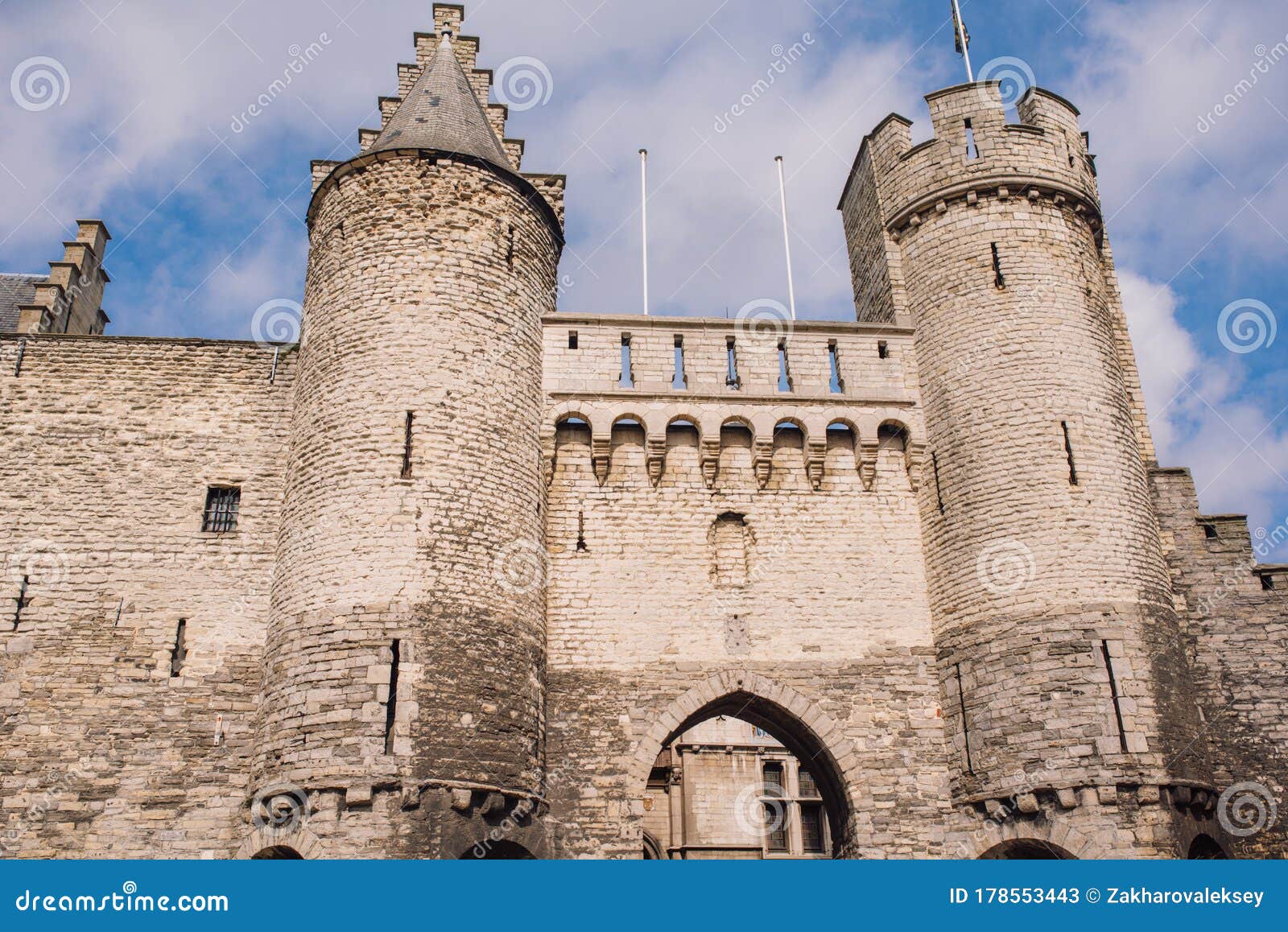 Antwerp Castle Het Steen on a Sunny Day Stock Image - Image of stone ...