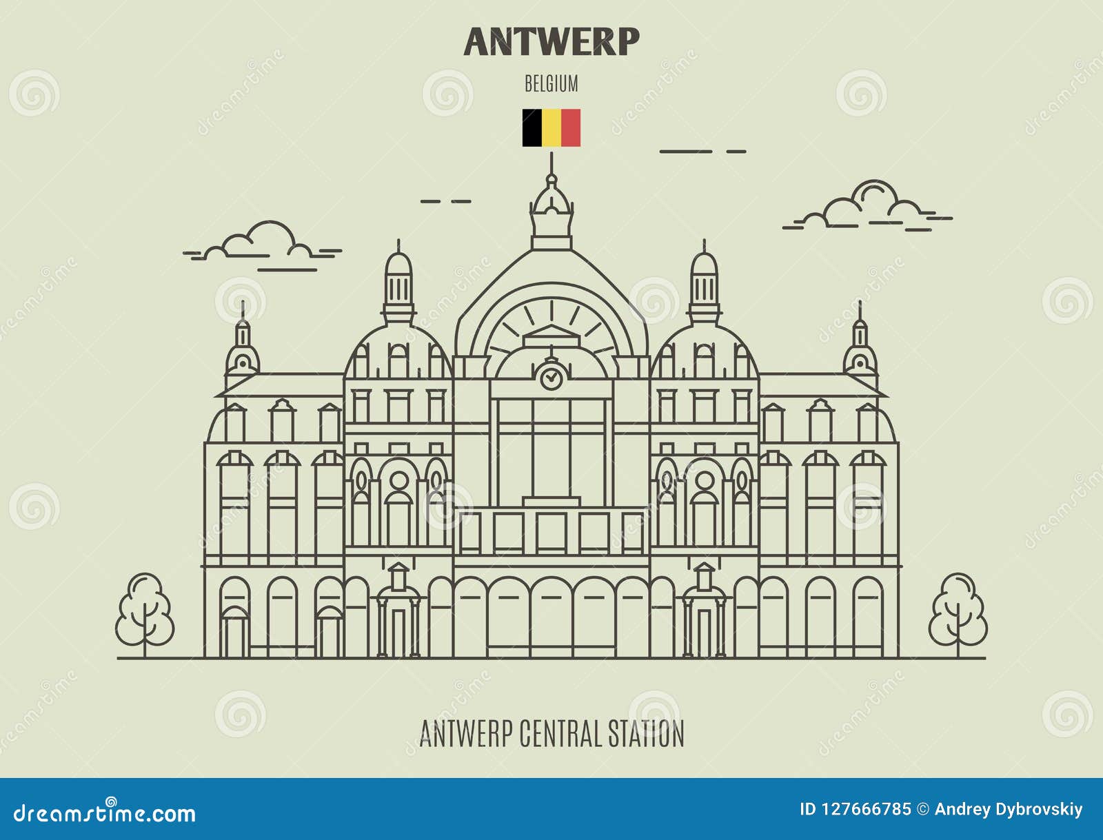 Antwerp Central Station, Belgium. Architectural Symbols Of European ...