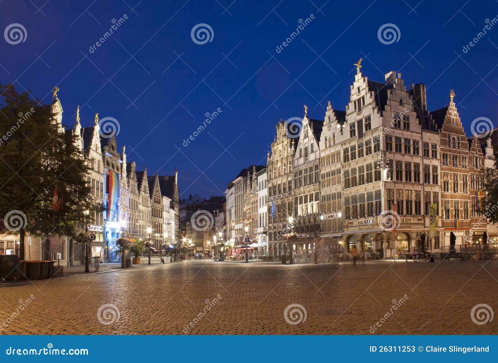 Antwerp by Night editorial stock photo. Image of city - 26311253