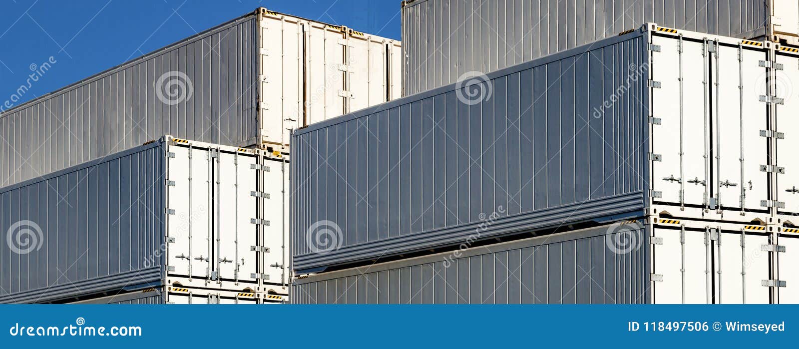Stacked Containers on the Dockside Stock Photo - Image of container ...