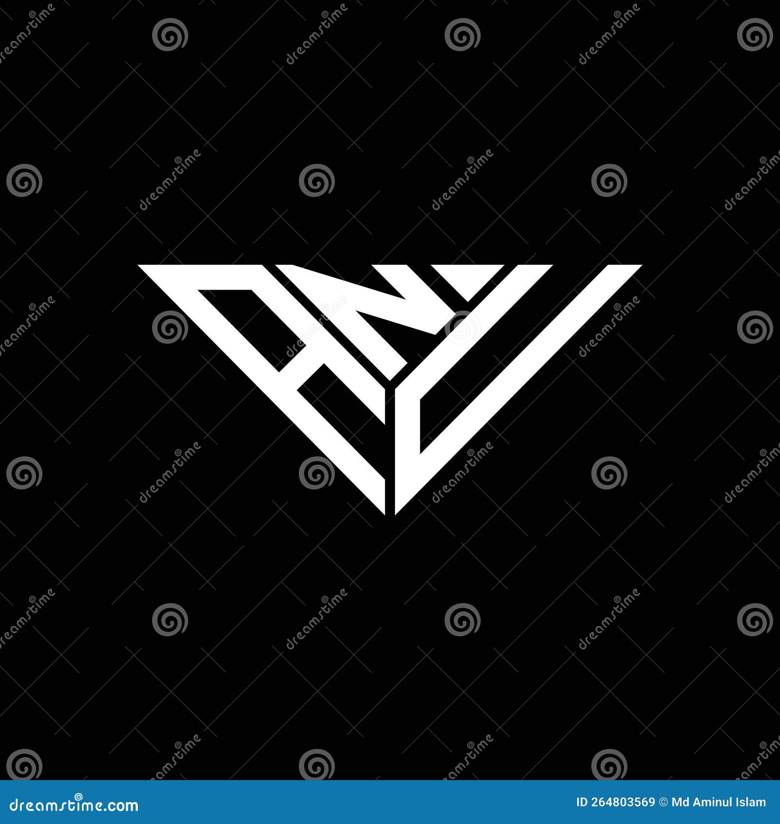 ANU Letter Logo Creative Design with Vector Graphic, Stock Vector ...