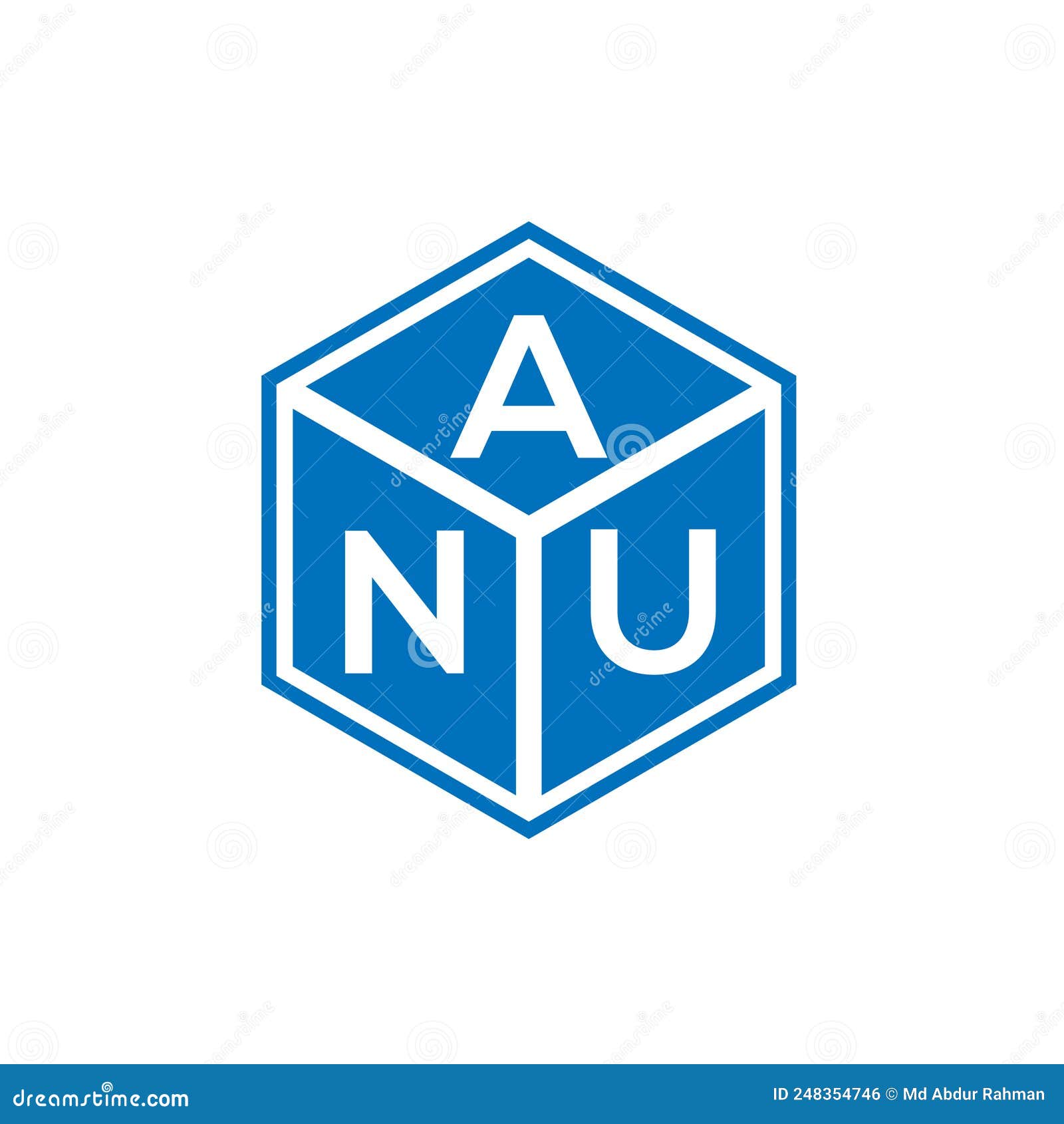 ANU Letter Logo Design On Black Background. ANU Creative Initials ...