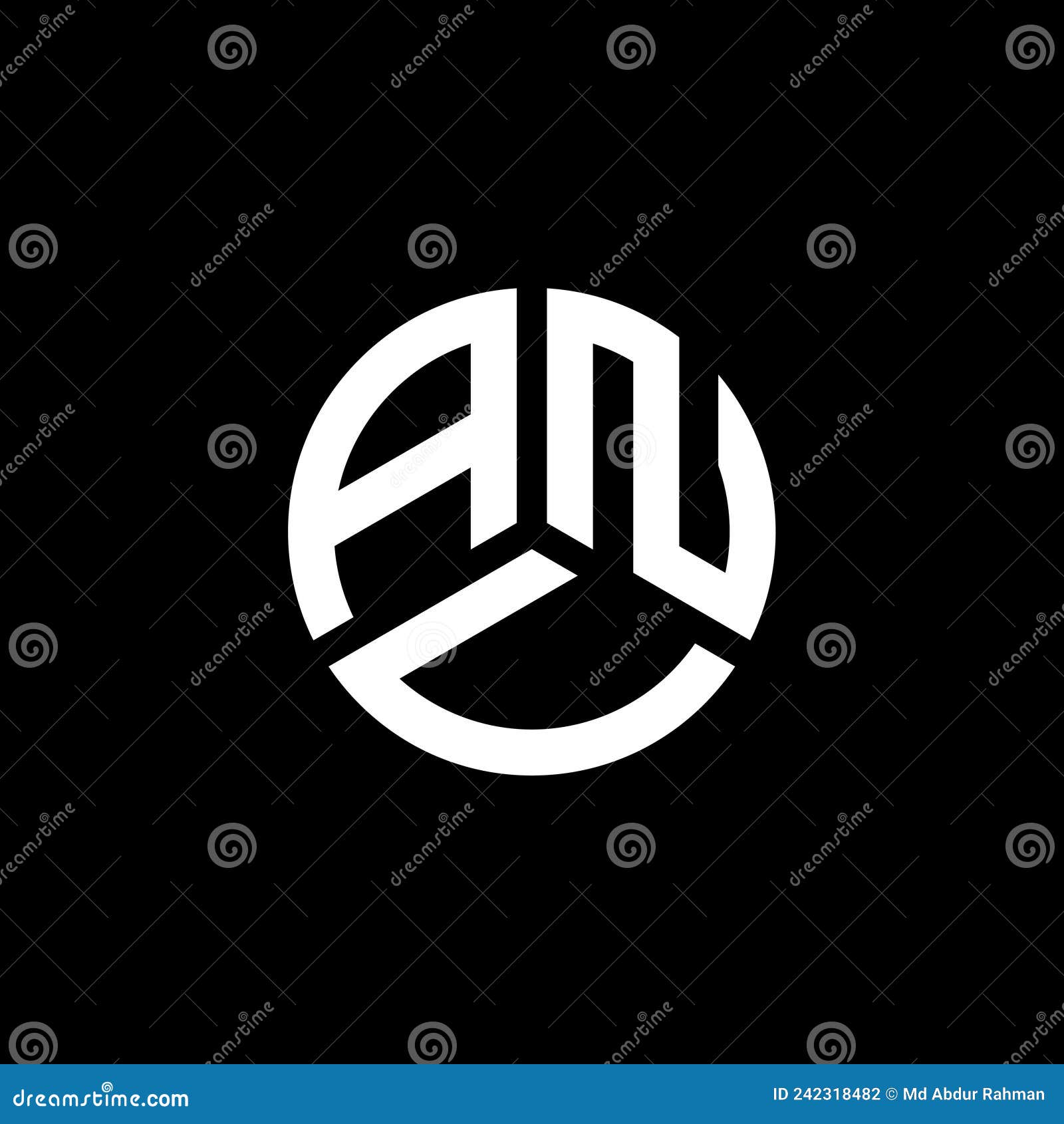 ANU Letter Logo Design On White Background. ANU Creative Initials ...