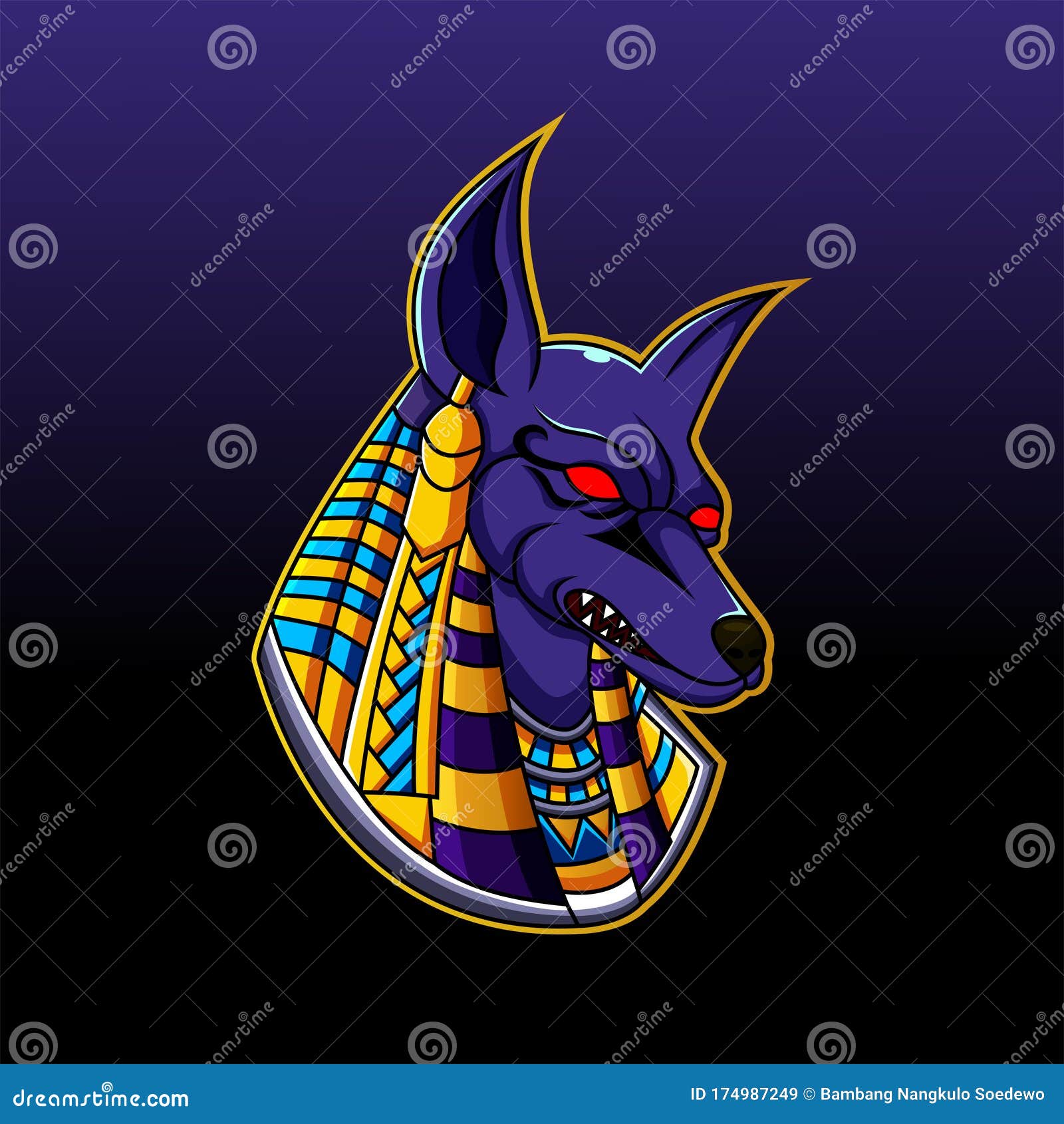 Anubis Head Mascot Logo Design Stock Vector - Illustration of head ...