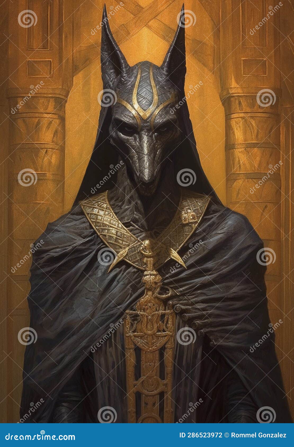 Portrait of an Anubis, Ancient Egyptian God of Death. Concept Art Stock ... Portrait of an Anubis, Ancient Egyptian God of Death. Concept Art Stock ...