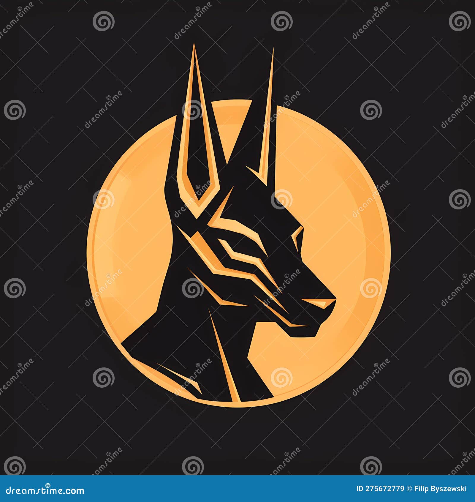 Anubis 2d Vector Logo stock illustration. Illustration of cartoon ...