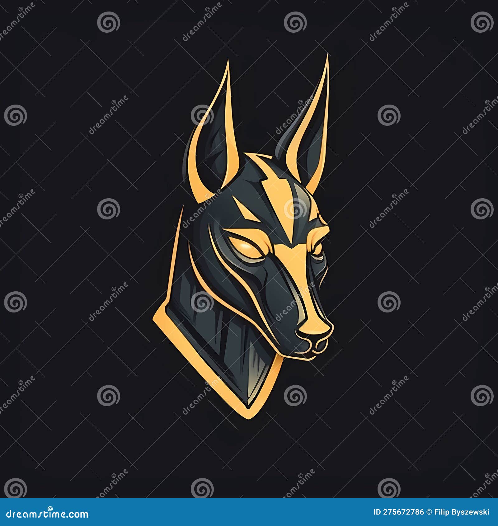 Anubis 2d Vector Logo stock illustration. Illustration of symbolism ...