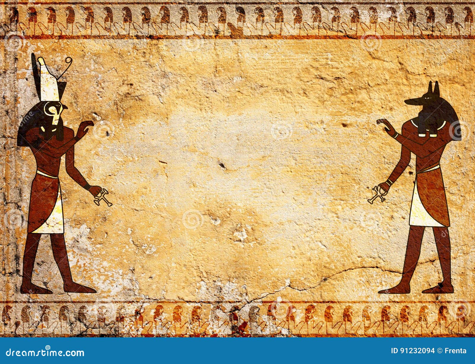 Anubis e Horus ilustração stock. Ilustração de estuque - 91232094