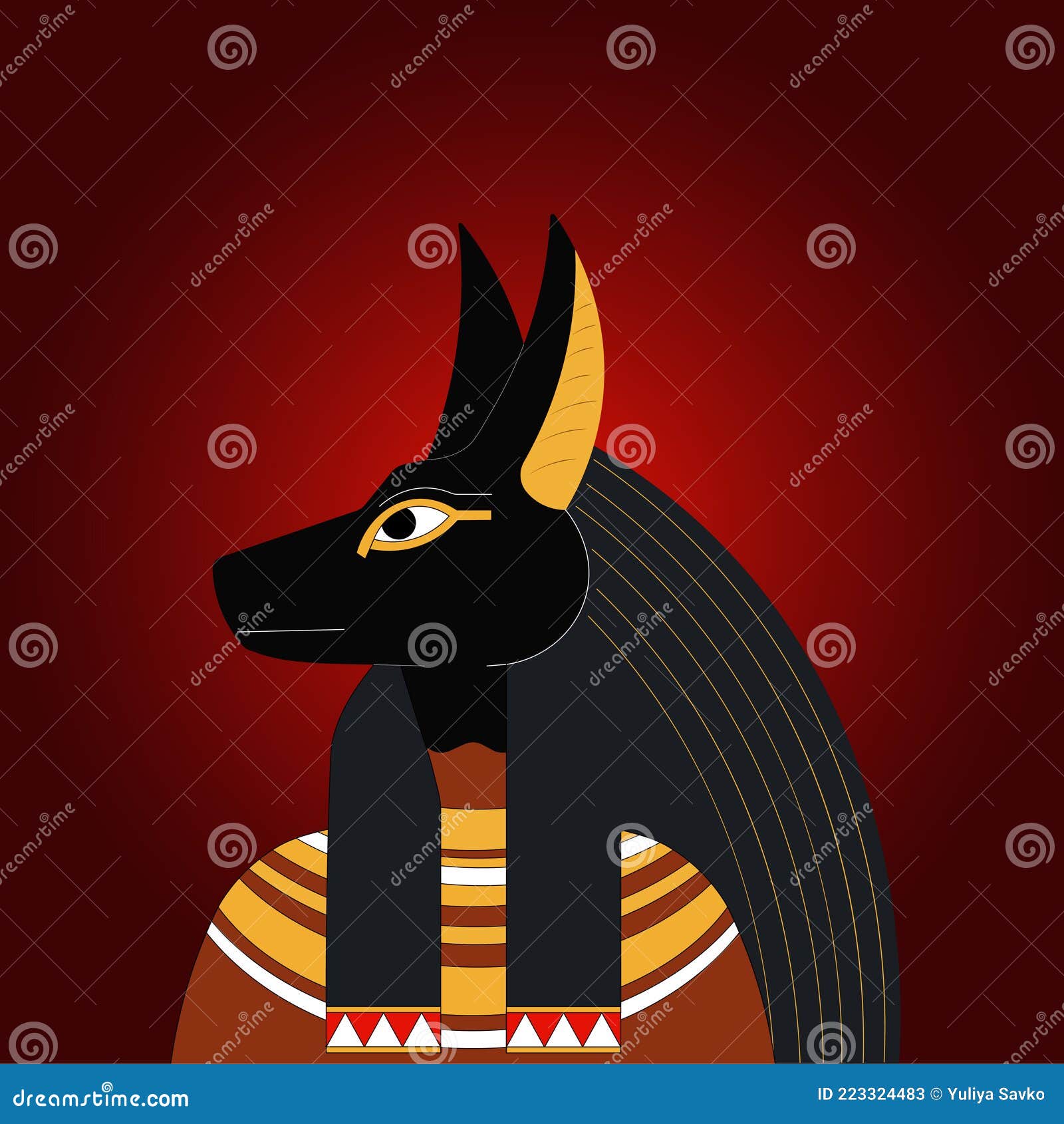 Anubis. the Egyptian God of the Afterlife Stock Vector - Illustration ...