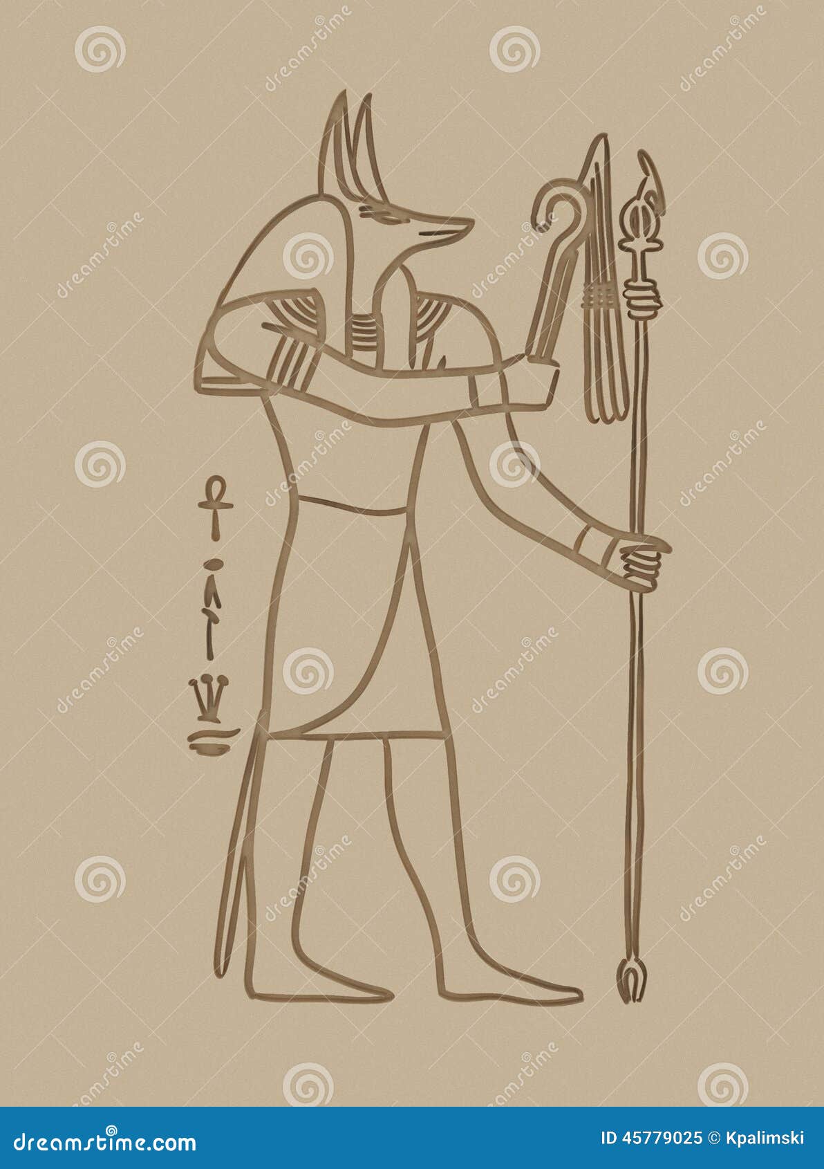 Anubis Egyptian God, Ancient Egypt Deity, Jackal Cartoon Vector ...