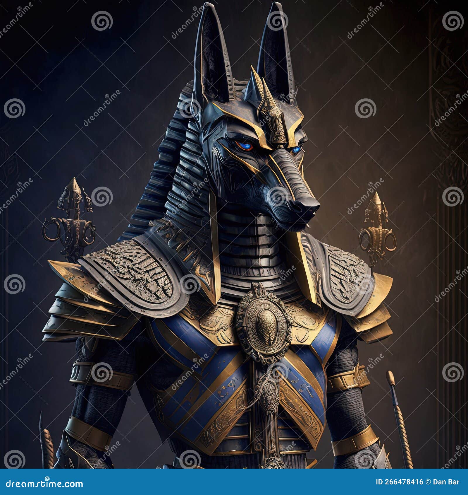 Anubis God Warrior, Antropomorphized, in Armour, Generative Ai Stock ...