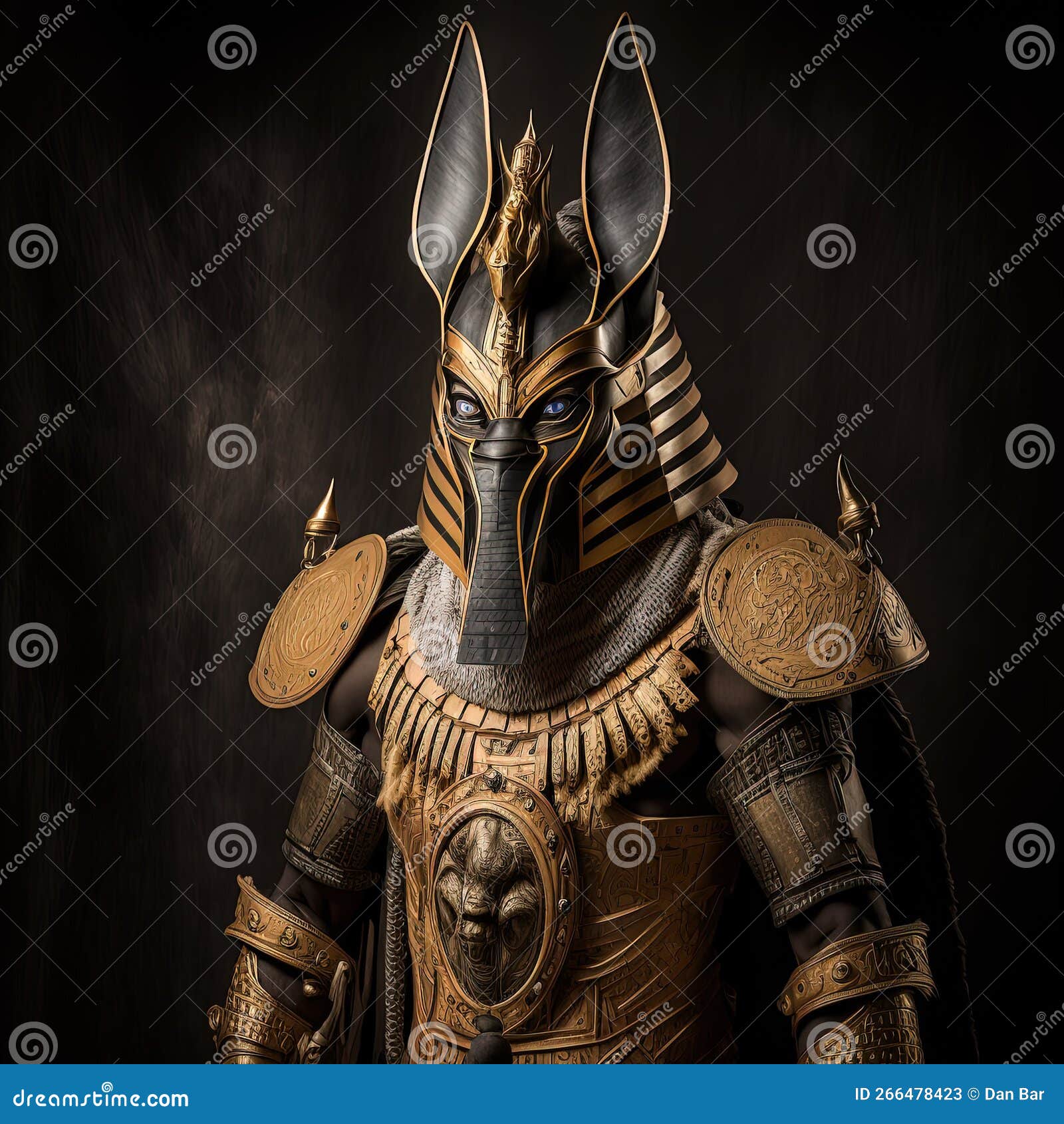 Anubis God Warrior, Antropomorphized, in Armour, Generative Ai Stock ...