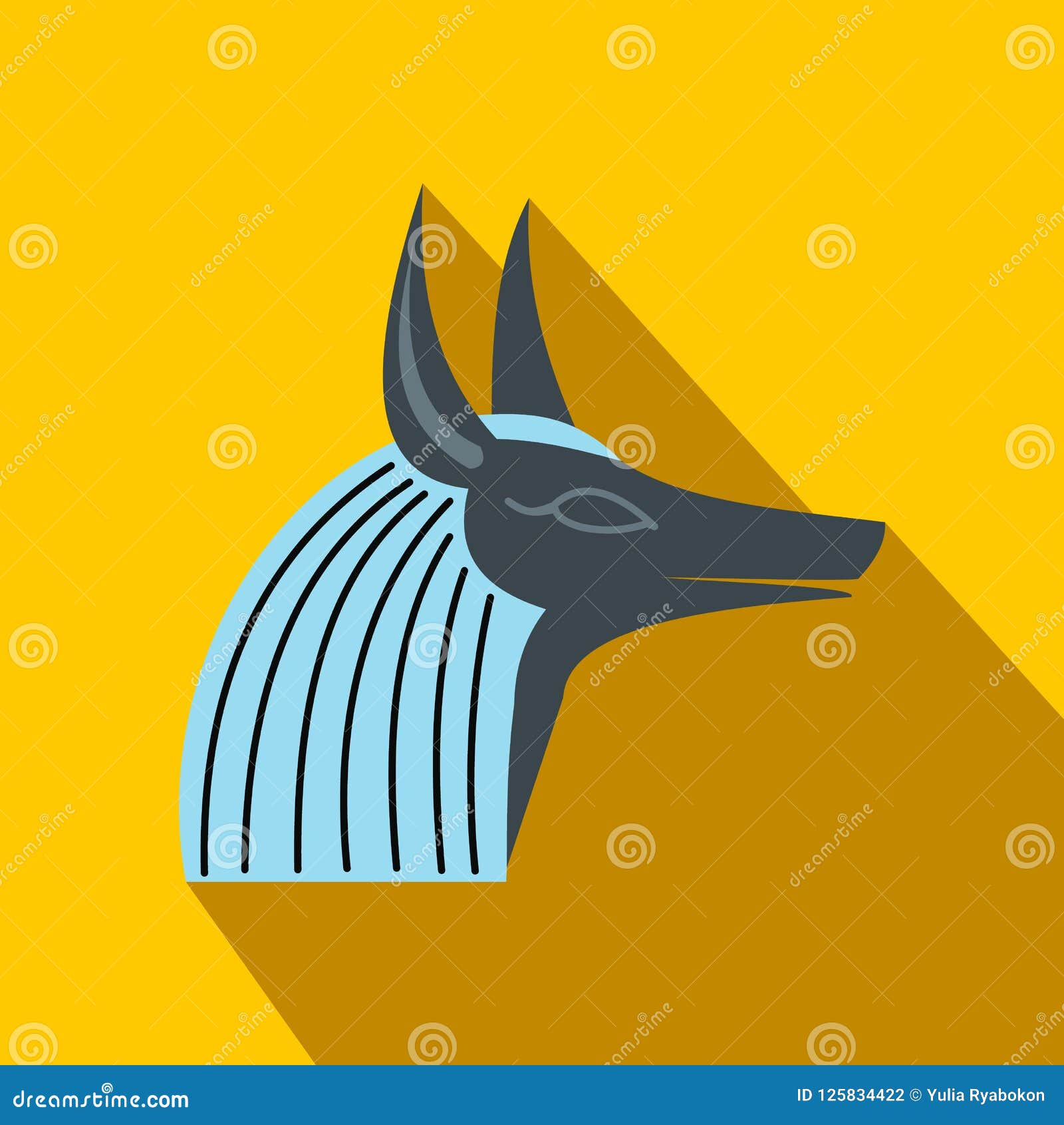 Anubis Head Icon, Flat Style Stock Illustration - Illustration of east ...