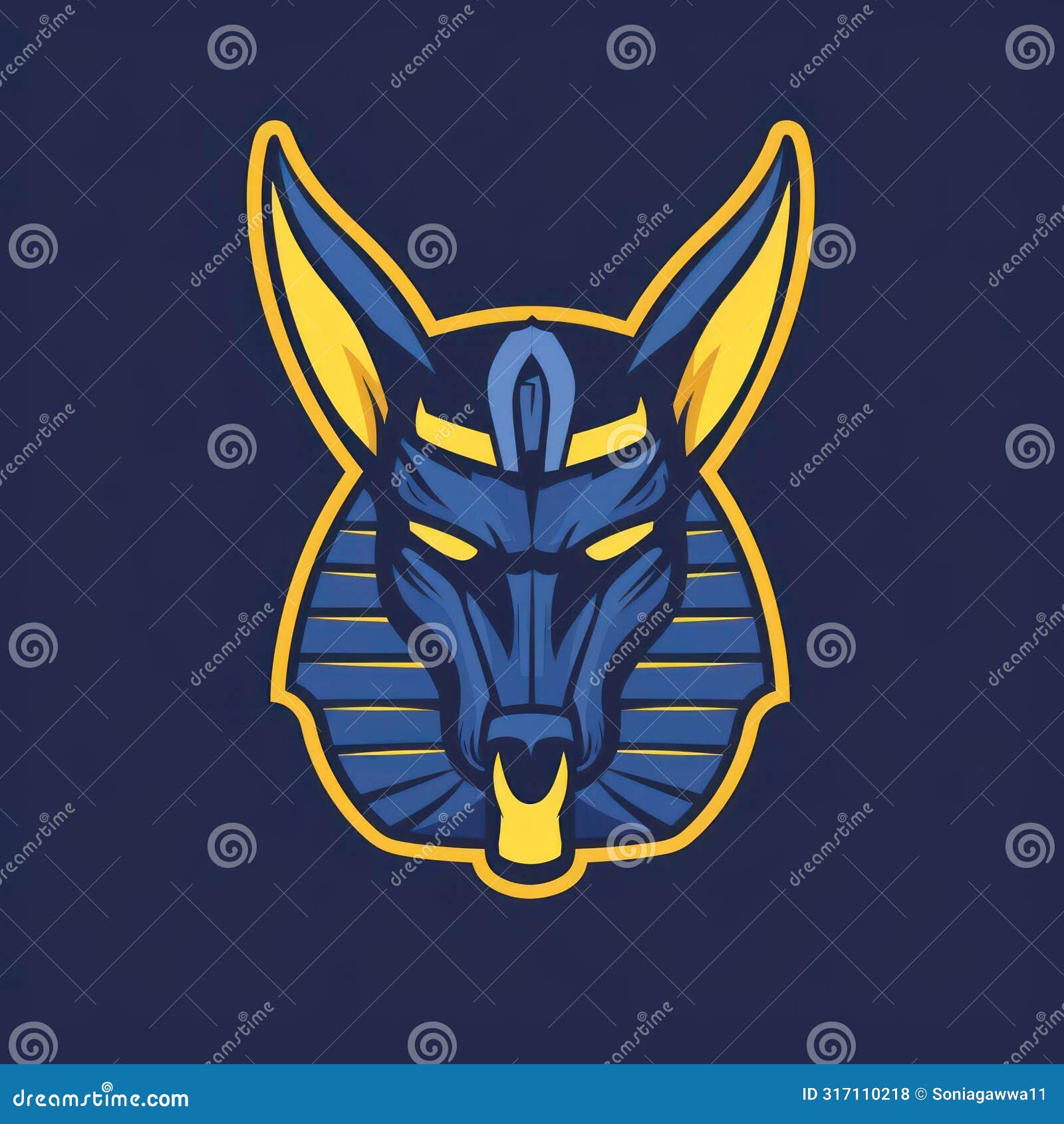 Anubis Head Simple Logo Solid Flat Color Stock Illustration ...