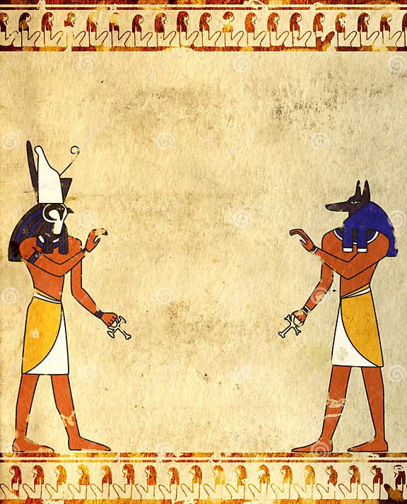 Anubis and Horus stock illustration. Illustration of antique - 24018168