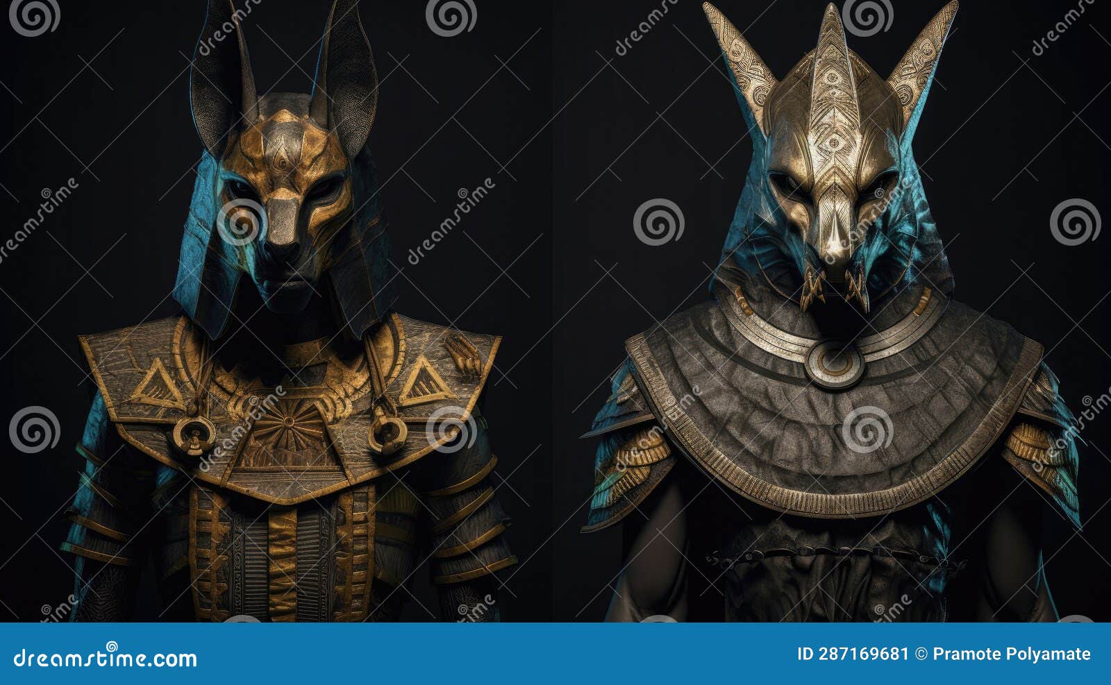 Anubis and Horus. Generative Ai Stock Illustration - Illustration of ...