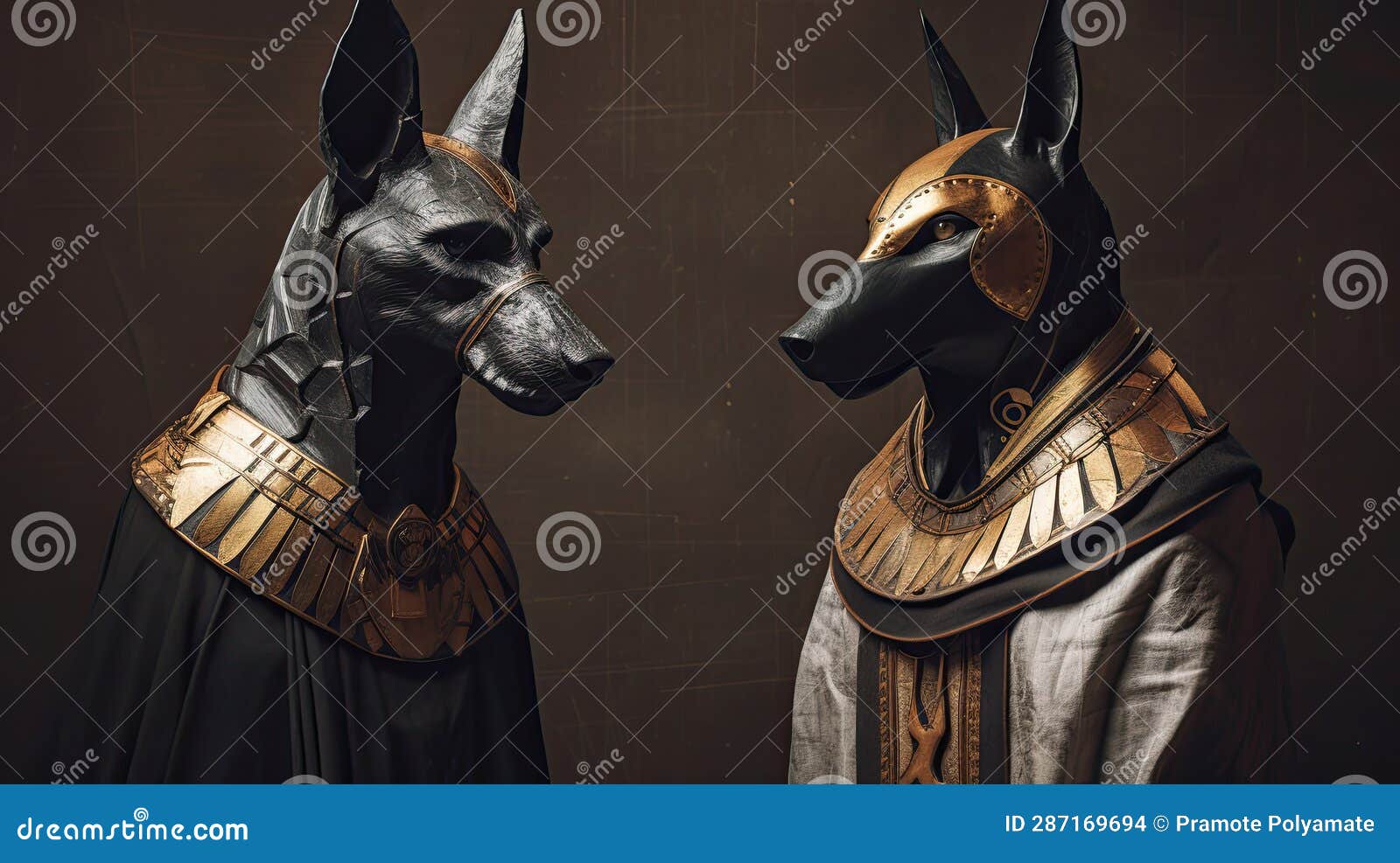 Anubis and Horus. Generative Ai Stock Illustration - Illustration of ...