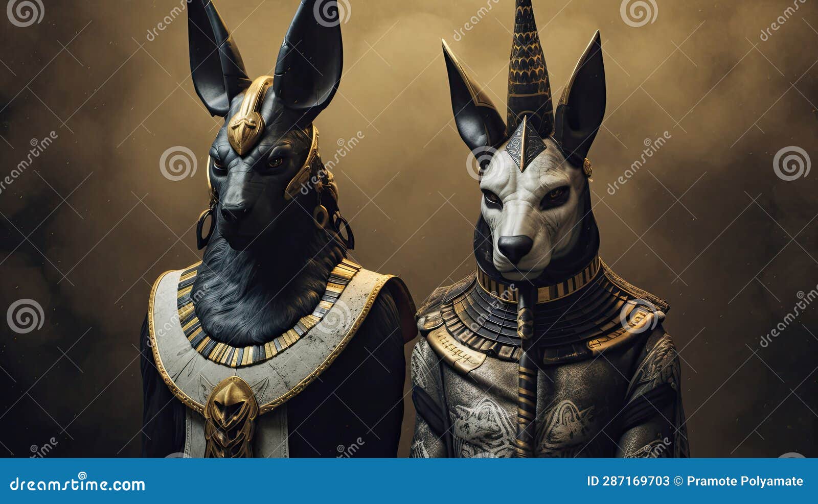 Anubis and Horus. Generative Ai Stock Illustration - Illustration of ...