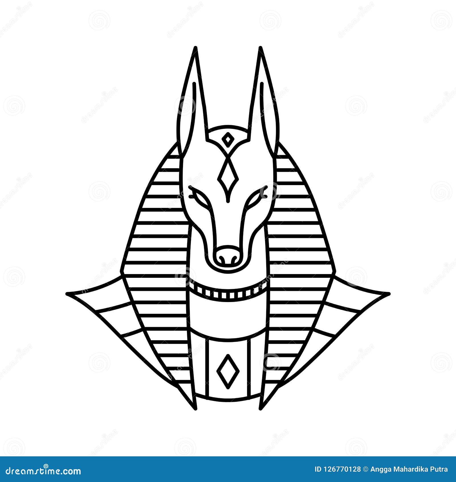 Anubis Logo Vector Line Art Outline Monoline Illustration ...