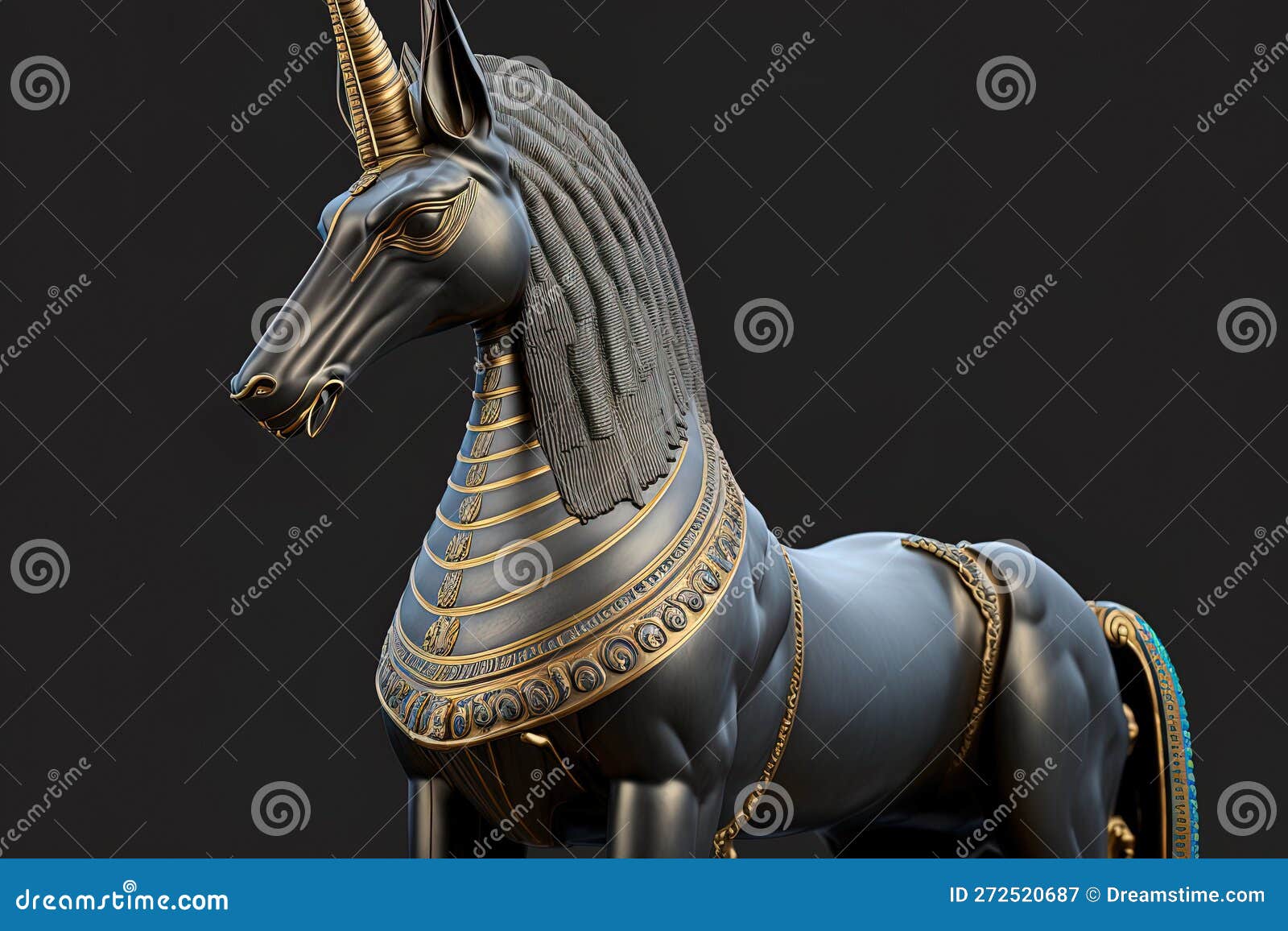 Anubis statue alone stock illustration. Illustration of culture - 272520687