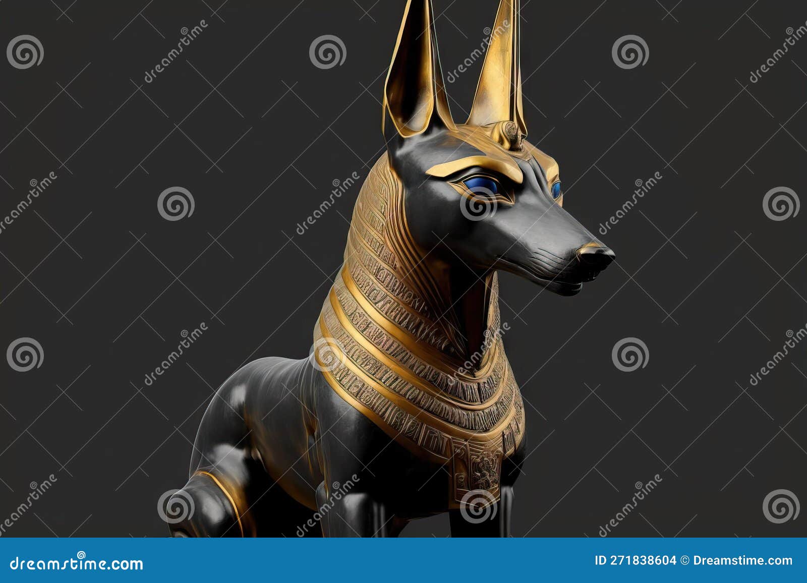 Anubis Statue, an Ancient Egyptian Sculpture Stock Illustration ...