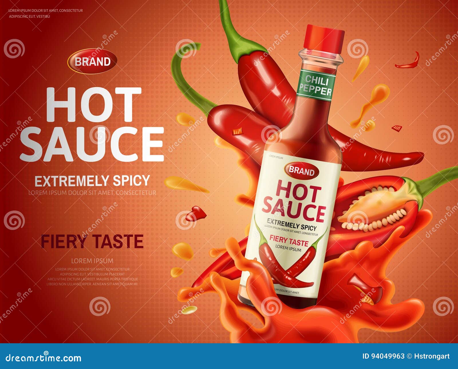 Anuncio De La Salsa De Chile Ilustración del Vector - Ilustración de ...