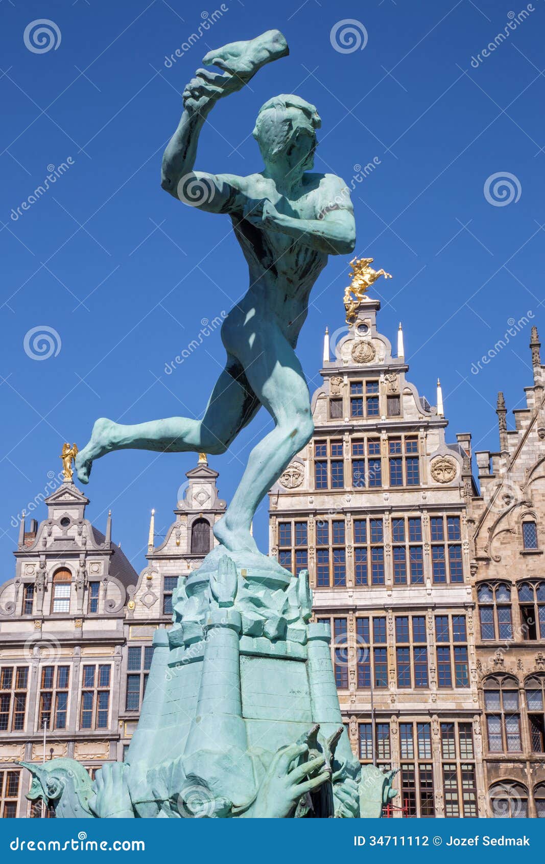 Anvers - Fontaine Et Palais De Brabo Photo stock - Image du belgique ...