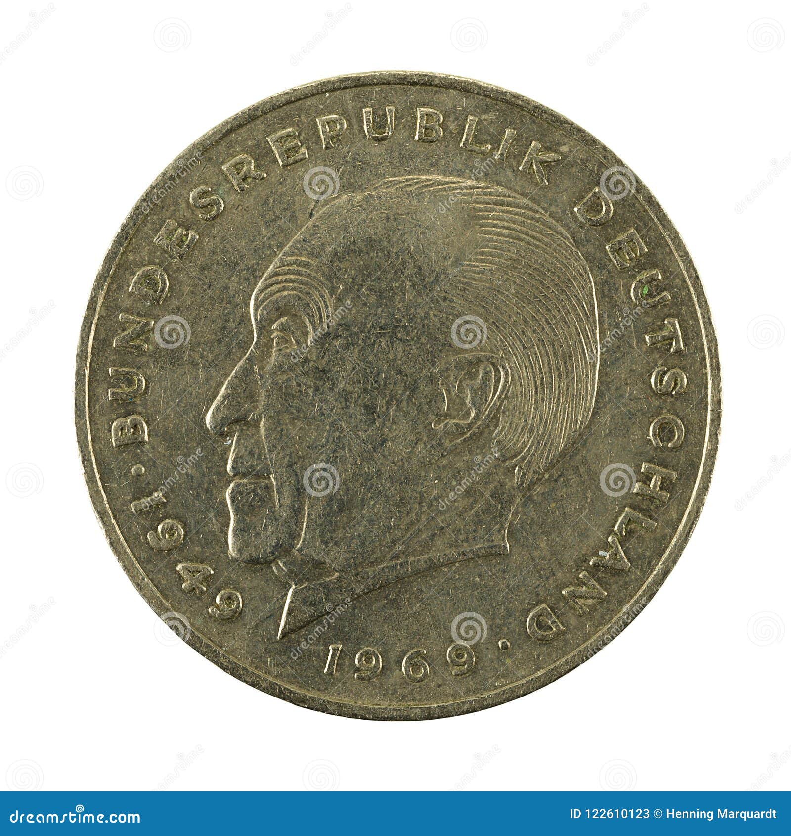 2 Anverso Da Moeda 1969 Do Marco Alemão Imagem de Stock - Imagem de ...