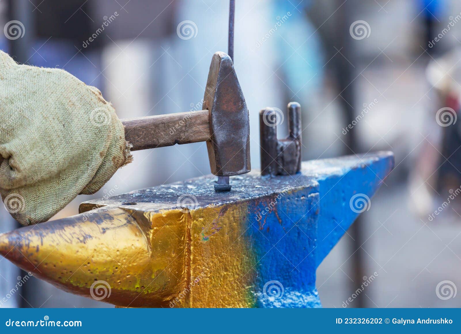 Anvil stock photo. Image of forging, coal, burning, fireworks - 232326202