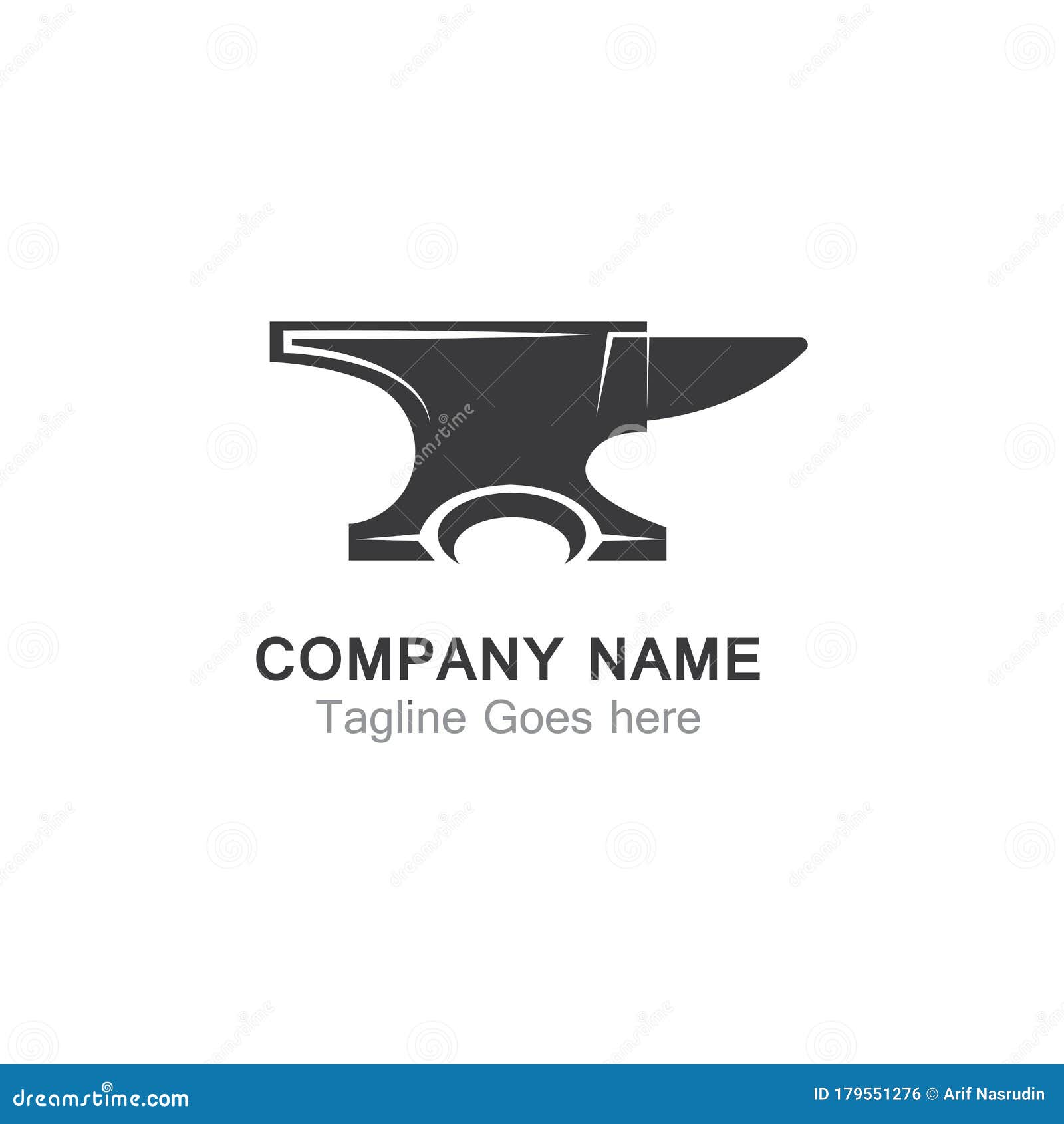 Anvil Blacksmith Vector Logo Design Template on White Backgound Stock ...